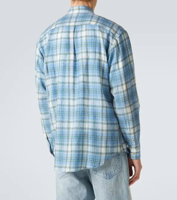 Auralee Airy Checked Wool Shirt