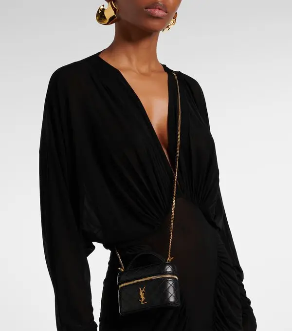 Saint Laurent Gaby Micro Leather Crossbody Bag - Black