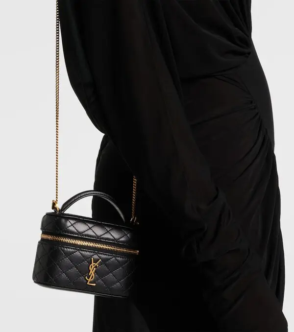 Saint Laurent Gaby Micro Leather Crossbody Bag - Black