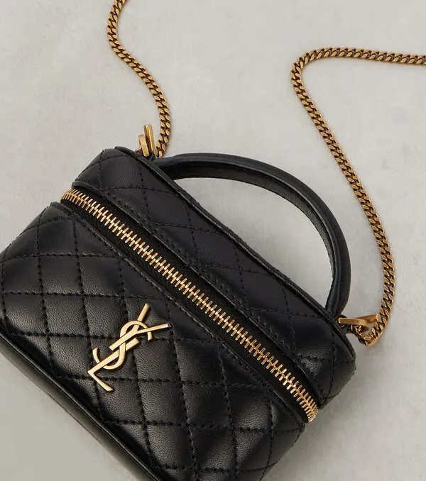 Saint Laurent Gaby Micro Leather Crossbody Bag - Black