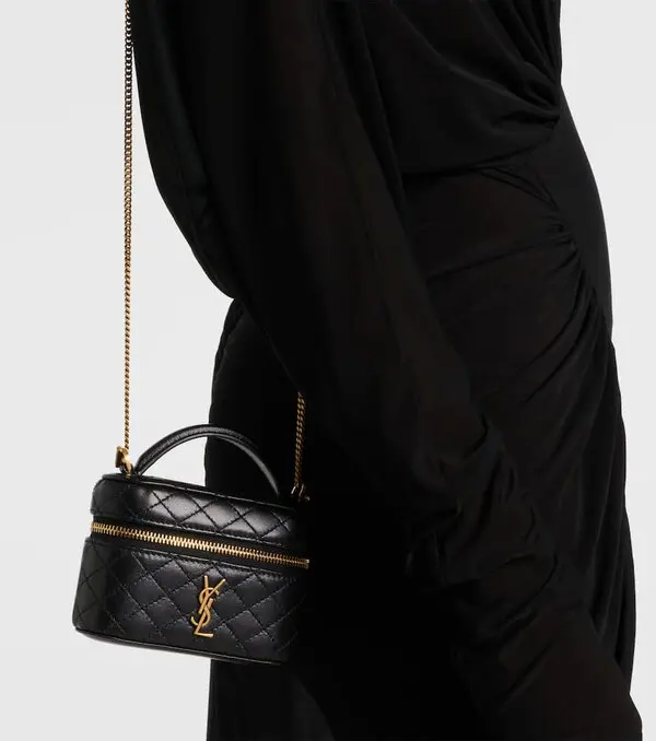 Saint Laurent Gaby Micro Leather Crossbody Bag - Black