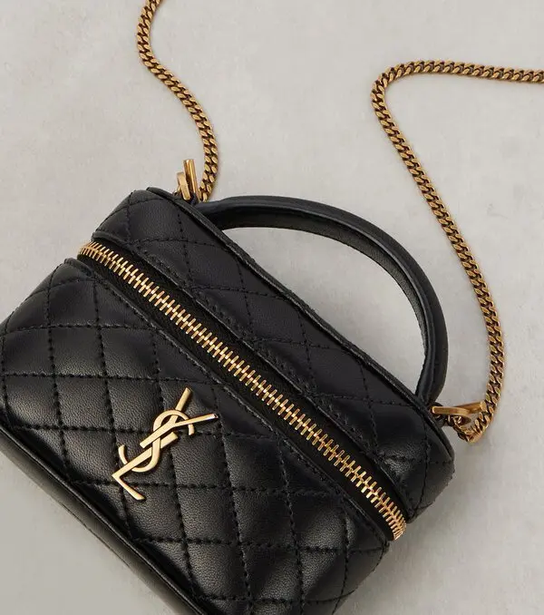Saint Laurent Gaby Micro Leather Crossbody Bag - Black