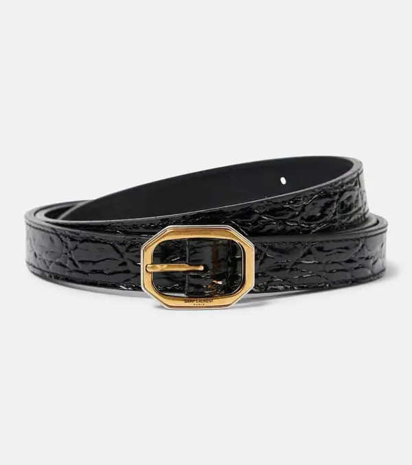 Saint Laurent Leather Belt - Black