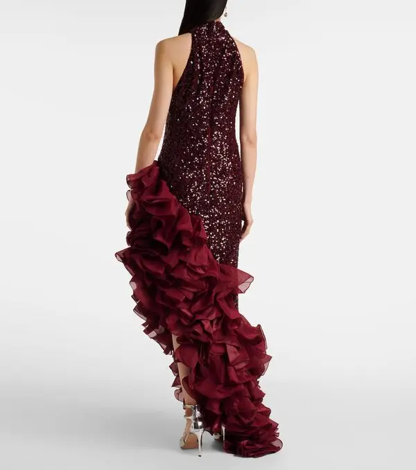 rotate burgundy dress Burgundy Sequin Dress main image 1