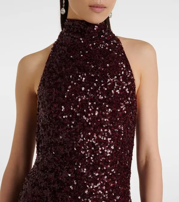 rotate burgundy dress Adrianna Papell Plus Size Floral-Beaded Gown main image 0