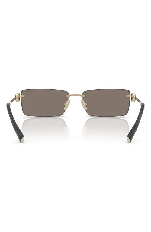 Tiffany & Co. 60mm Rectangular Sunglasses - Pale Gold
