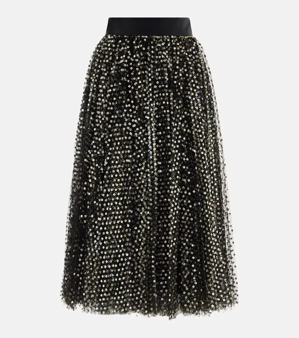 Dolce & Gabbana Sequined Midi Skirt - Gold