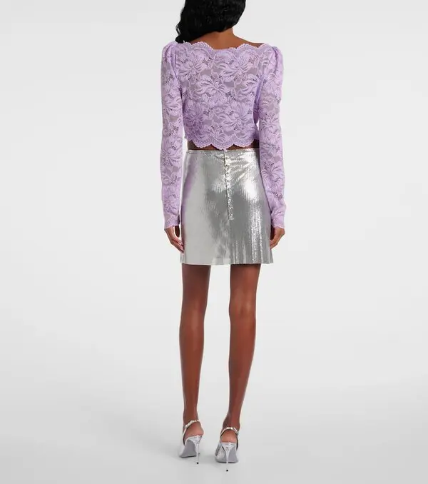 Rabanne Floral Lace Top - Purple
