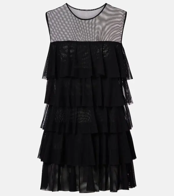 Norma Kamali Ruffled Semi-sheer Gown