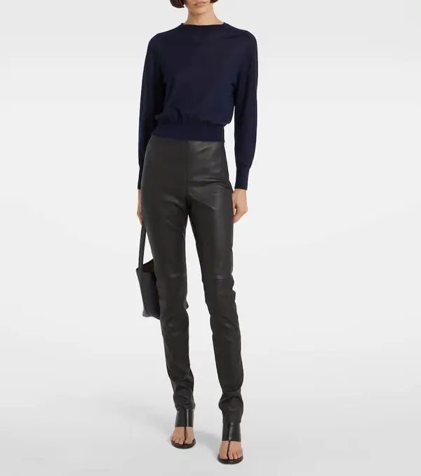 THE ROW Lakun Leather Skinny Pants