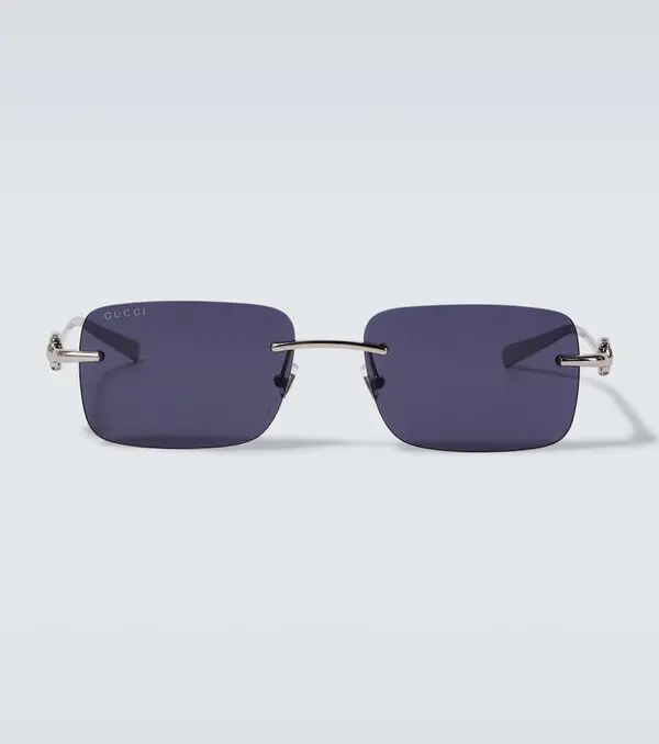 Gucci Horsebit Rectangle Sunglasses - Silver