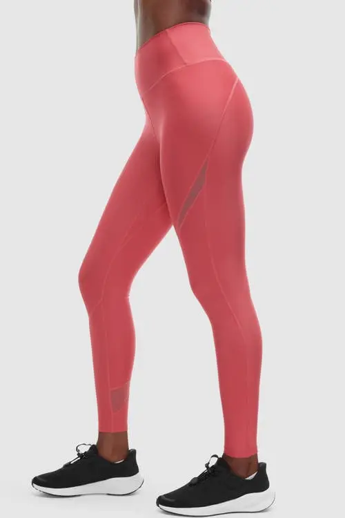 PELOTON Endurance Light Mesh Splice High Rise Legging - Brick Red