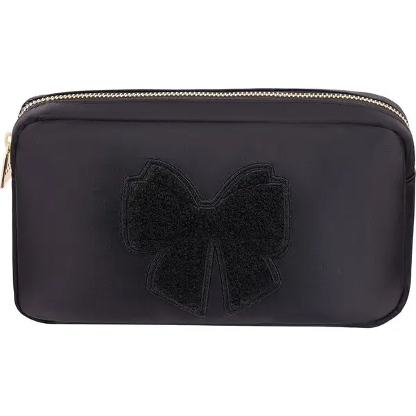 BLOC BAGS Medium Bow Cosmetics Bag - Black/black
