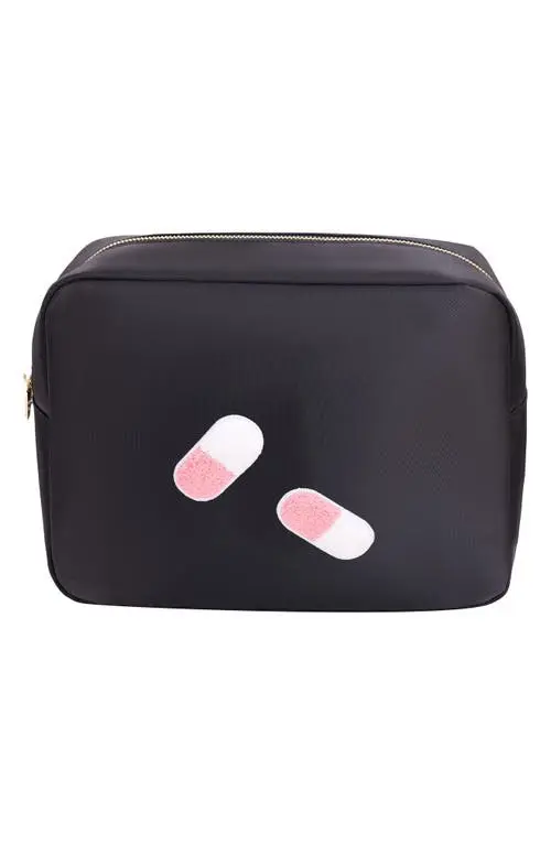 BLOC BAGS Pill Appliqué Cosmetics Bag - Black