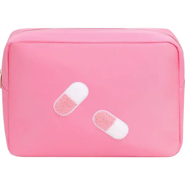 BLOC BAGS Pill Appliqué Cosmetics Bag - Bubblegum Pink