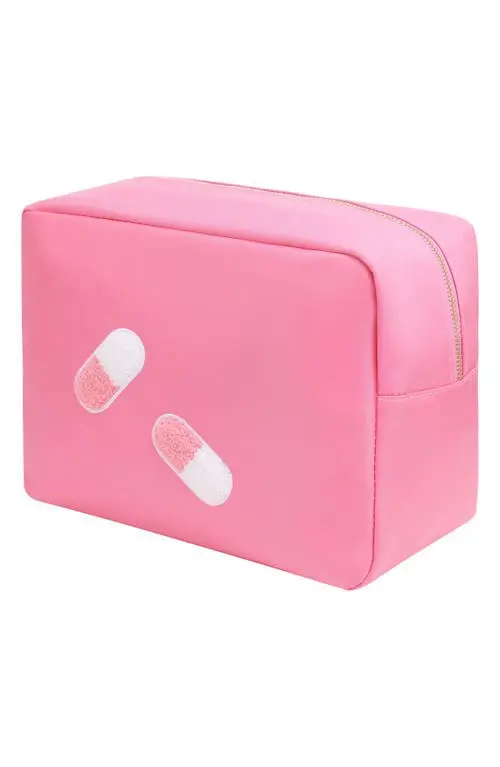 BLOC BAGS Pill Appliqué Cosmetics Bag - Bubblegum Pink