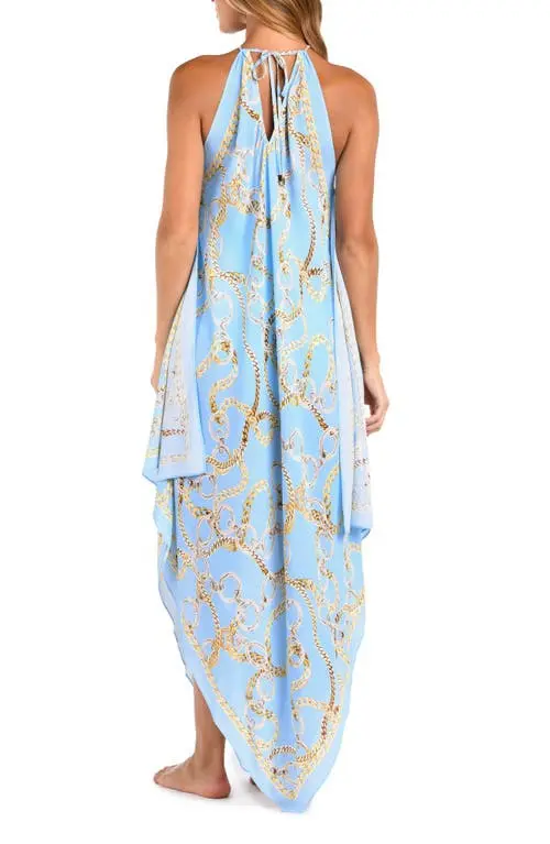 L'Agence Elise Chain Print Halter Cover-up Dress