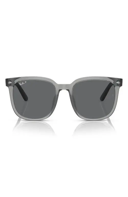 Ray-ban 55mm Polarized Square Sunglasses - Transparent Grey