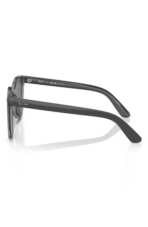 Ray-ban 55mm Polarized Square Sunglasses - Transparent Grey