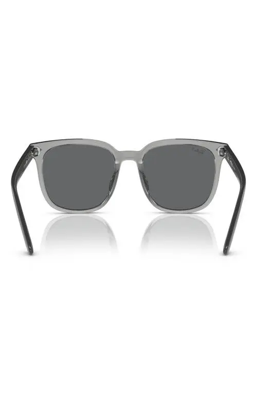 Ray-ban 55mm Polarized Square Sunglasses - Transparent Grey