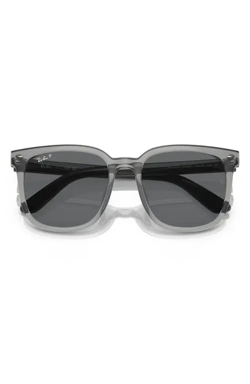 Ray-ban 55mm Polarized Square Sunglasses - Transparent Grey