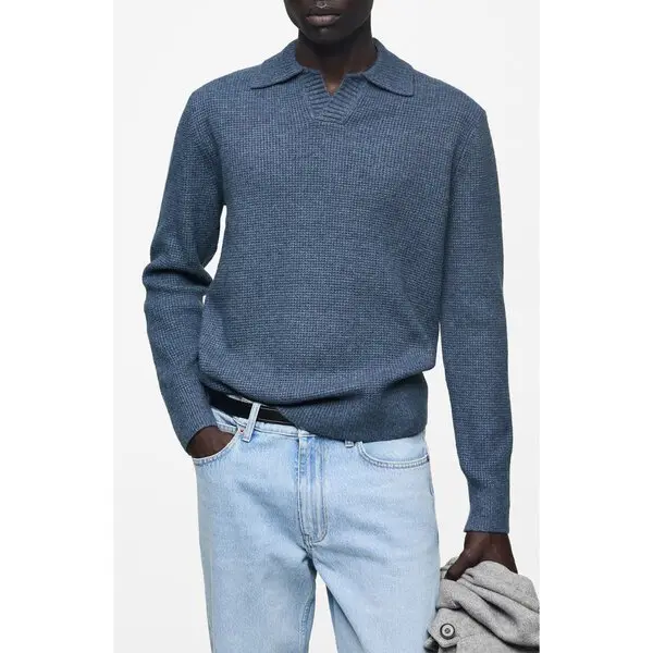 Mango Polo Sweater - China Blue