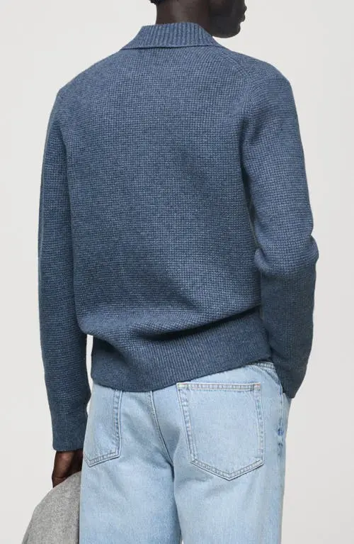 Mango Polo Sweater - China Blue