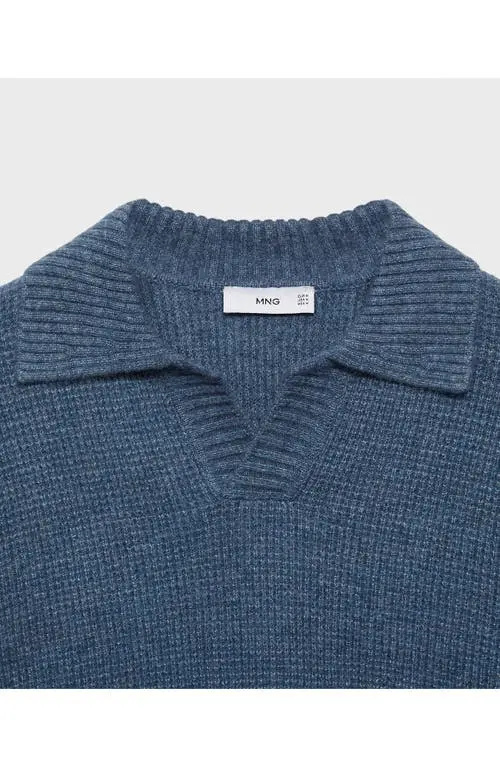 Mango Polo Sweater - China Blue