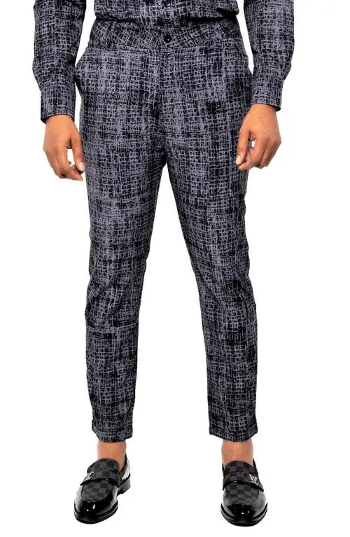DAI MODA Printed Straight-leg Trousers - Black
