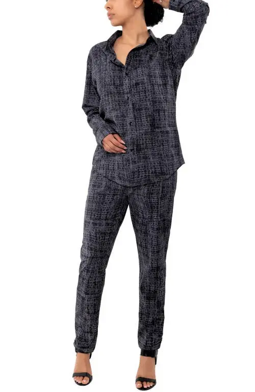 DAI MODA Printed Straight-leg Trousers