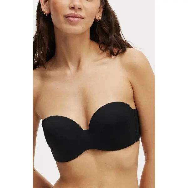 Cotton:on Everyday Strapless Lightly Lined T-shirt Bra - Black