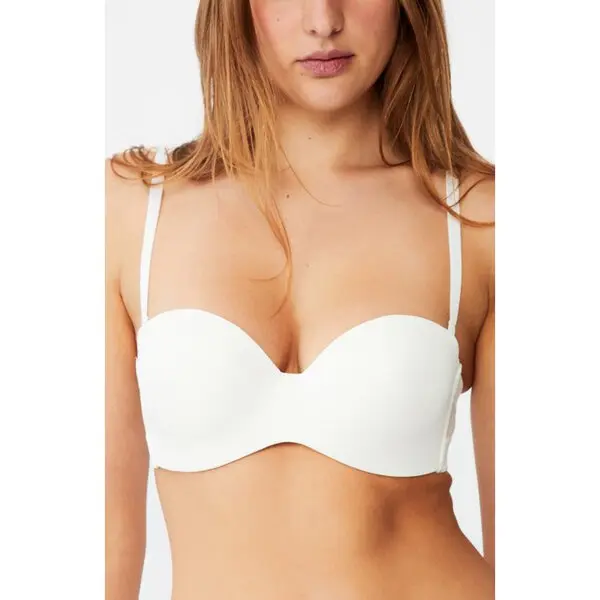 Cotton:on Everyday Strapless Lightly Lined T-shirt Bra - Cream