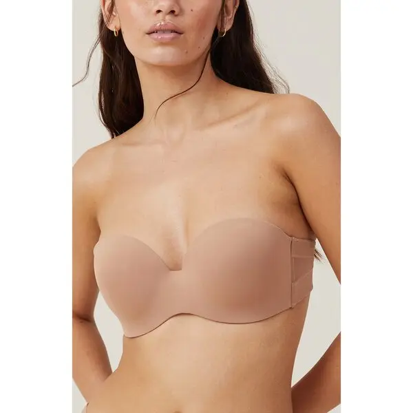 Cotton:on Everyday Strapless Lightly Lined T-shirt Bra - Maple Sugar