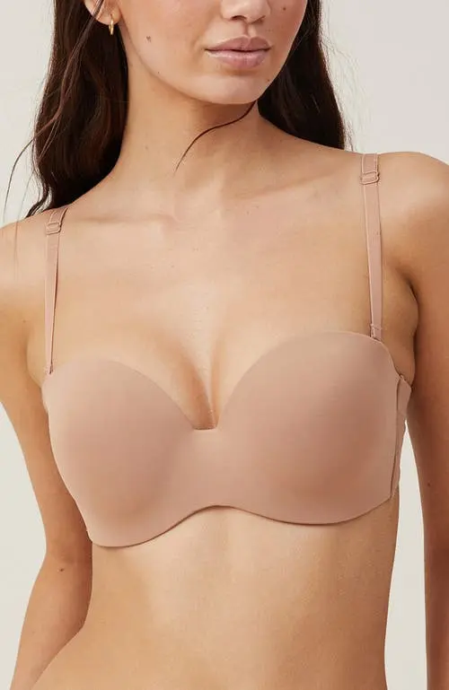 Cotton:on Everyday Strapless Lightly Lined T-shirt Bra - Maple Sugar