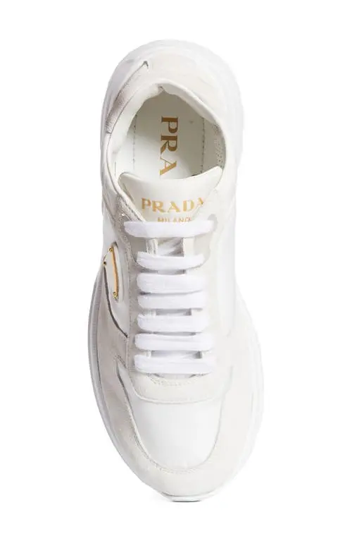 Prada Prax Nylon & Suede Sneakers