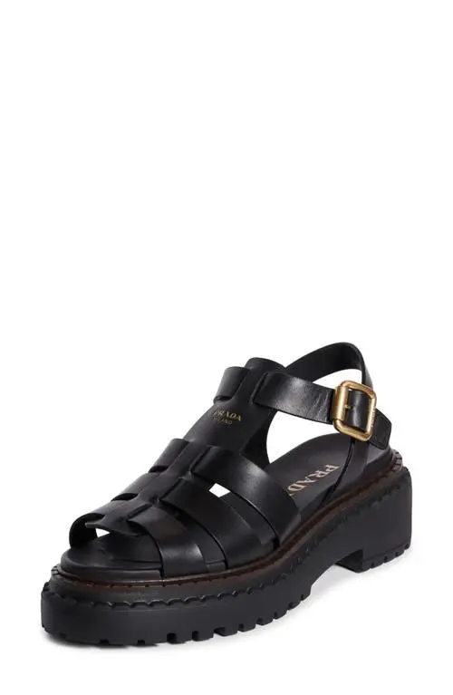 Prada Platform Cage Sandal - Nero
