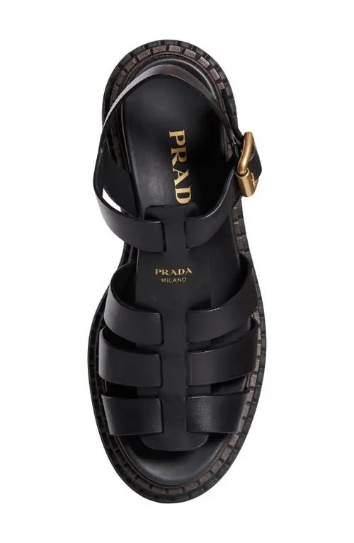 Prada Platform Cage Sandal - Nero
