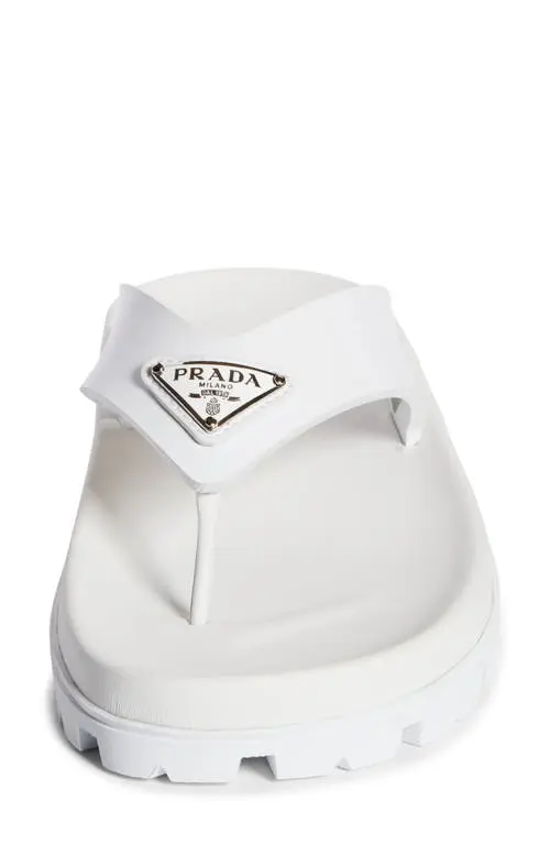 Prada Lug Sole Flip Flop - Bianco