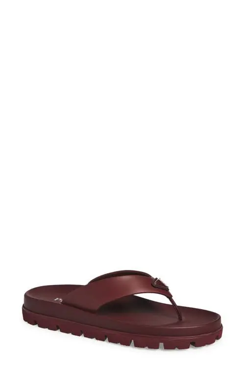 Prada Lug Sole Flip Flop - Granato