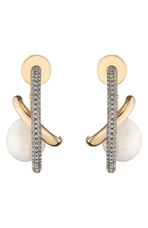 Demarson Waverly Freshwater Pearl Drop Earrings - Gold/silver