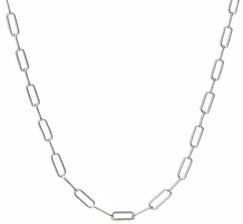 DONATELLO GIAN Name' Rhodium-plated Paperclip Necklace - Silver