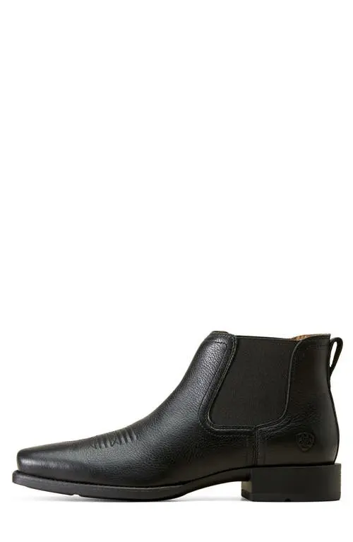 Ariat Booker Ultra Square Toe Western Chelsea Boot - Black Deertan