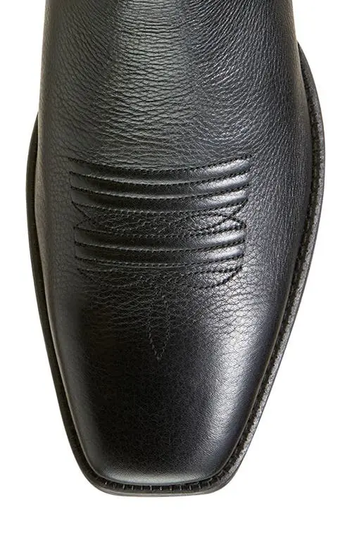 Ariat Booker Ultra Square Toe Western Chelsea Boot - Black Deertan