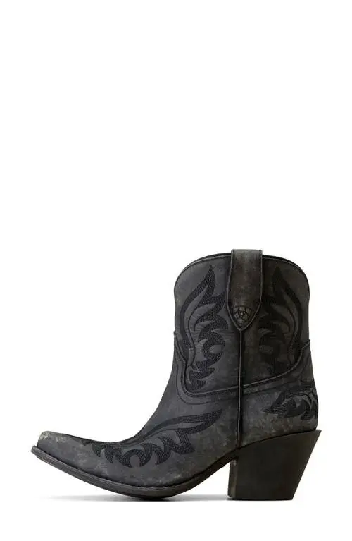 Ariat Chandler Western Bootie - Naturally Distressed Black