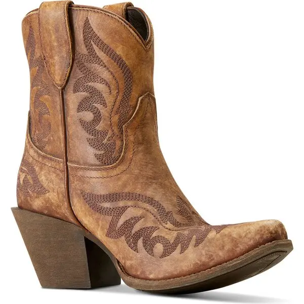 Ariat Chandler Western Bootie - Naturally Distressed Brown