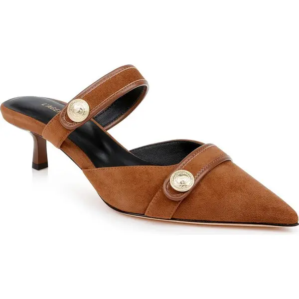 L'Agence Gilliane Mary Jane Mules - Buckskin Suede