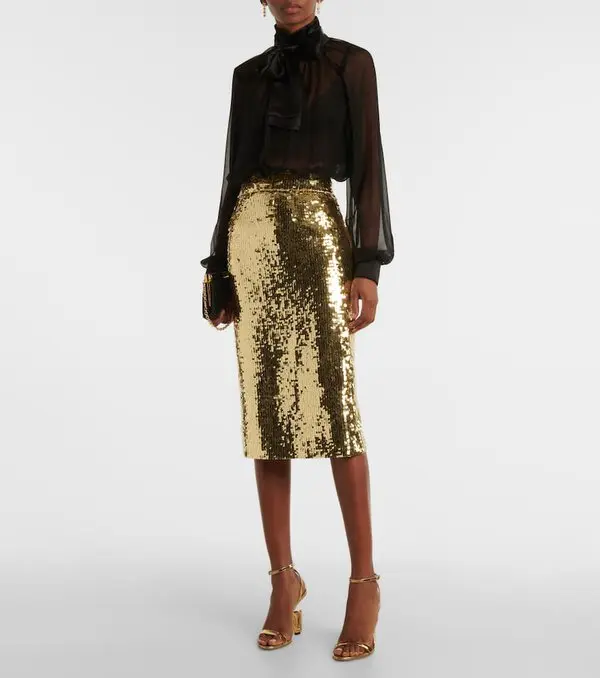 Dolce & Gabbana Sequined Midi Skirt