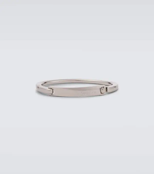 Saint Laurent Brass Cuff Bracelet - Silver