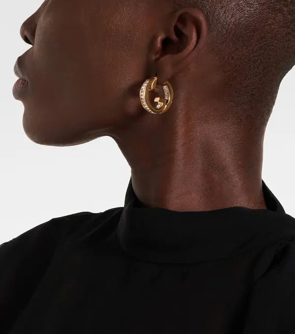 Gucci Blondie Embellished Hoop Earrings