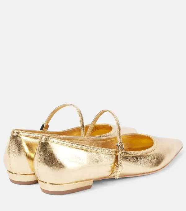 Tory Burch Metallic Leather Mary Jane Flats